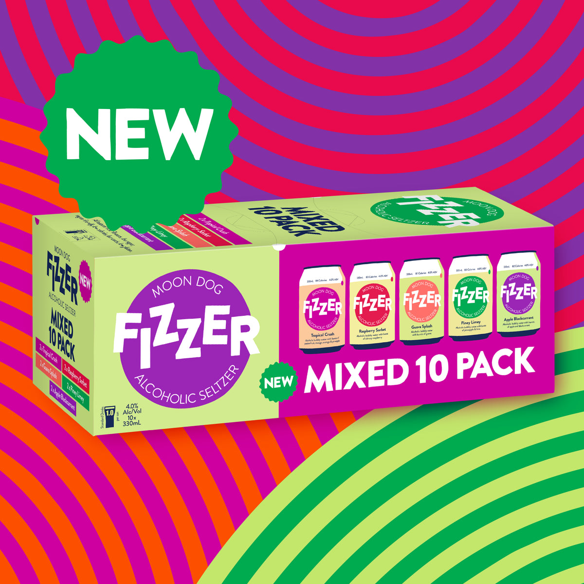 Buy Fizzer Seltzer Mixed Boxes Online — Moon Dog Craft Brewery